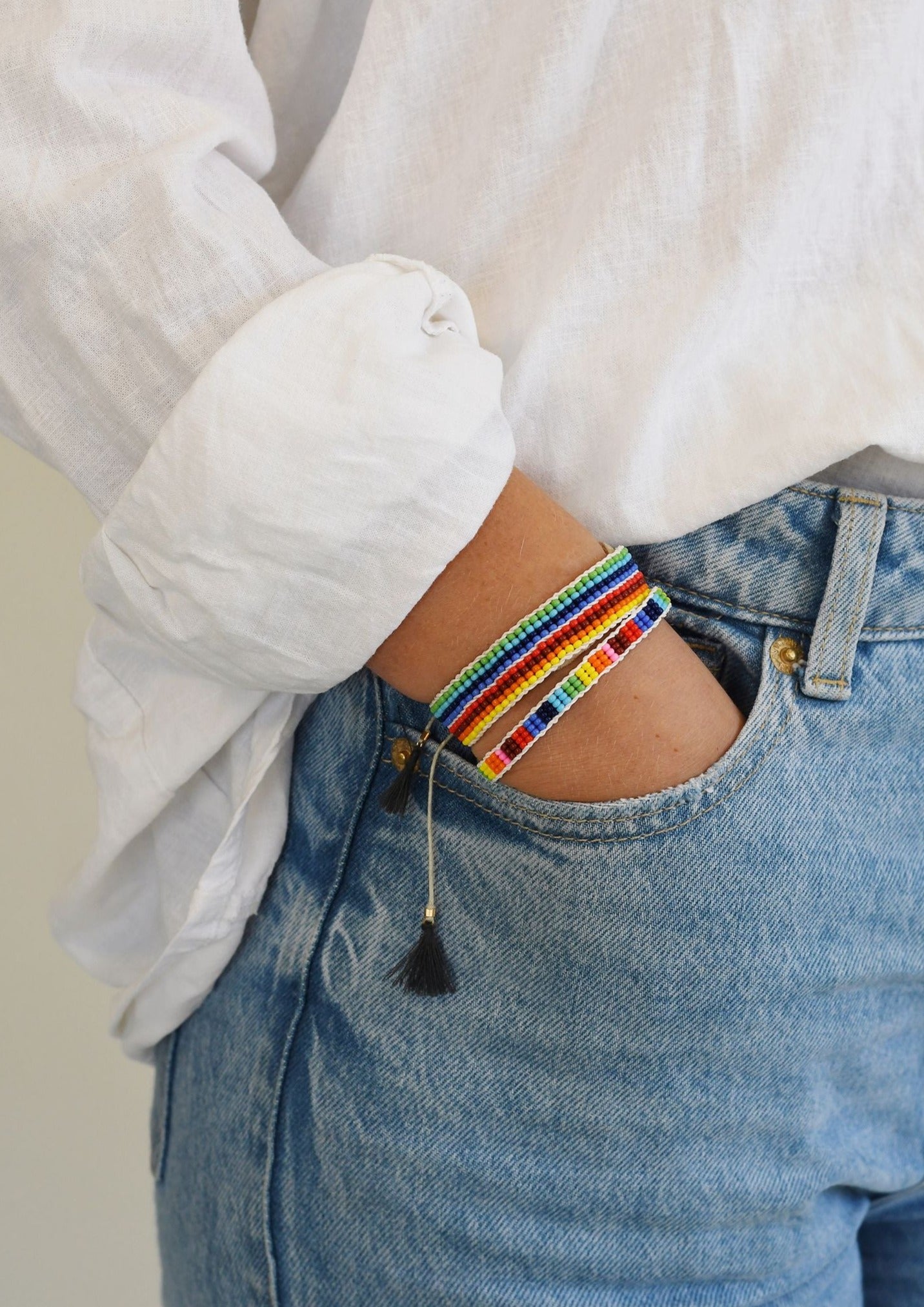 Narrow Rainbow Warrior Bracelet - ASSORTED RAINBOW – Sidai Designs